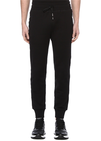 Dolce&Gabbana Erkek Siyah Beli Kordonlu Jogger Eşofman Altı 54 IT