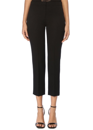 Alexander McQueen Kadın Siyah Krep Cigarette Pantolon 42 IT