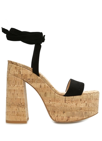 Gianvito Rossi Kadın Ambra Siyah Platformlu Süet Sandalet 36.5 EU