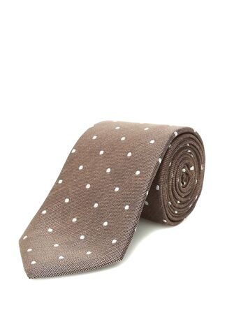 Beymen Collection Erkek Bej Puantiyeli İpek Kravat EU IT