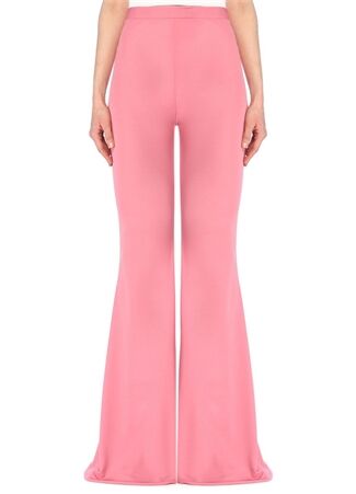 Balmain Kadın Pembe Yüksek Bel Bol Paça Pantolon 36 FR
