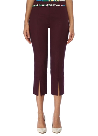 Emilio Pucci Kadın Bordo Kemerli Paçası Yırtmaçlı Crop Pantolon 42 IT Emilio Pucci Kadın Bordo Kemerli Paçası Yırtmaçlı Crop Pantolon 42 IT