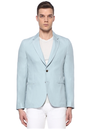 Paul Smith Erkek Tailored Fit Mavi Kelebek Yaka Keten Ceket 46 IT