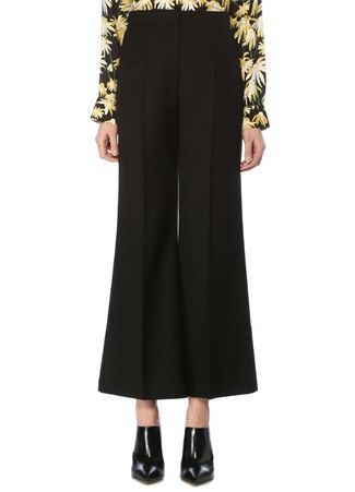 Loewe Kadın Siyah Yüksek Bel Bol Paça Yün Pantolon 36 IT