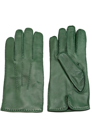 Mazzoleni Gloves Erkek Yeşil Dekoratif Dikişli Deri Eldiven L EU Mazzoleni Gloves Erkek Yeşil Dekoratif Dikişli Deri Eldiven L EU
