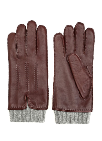 Mazzoleni Gloves Erkek Kahverengi Dekoratif Dikişli Deri Eldiven Bordo L EU Mazzoleni Gloves Erkek Kahverengi Dekoratif Dikişli Deri Eldiven Bordo L EU