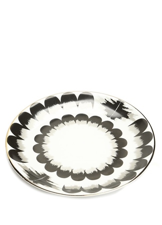 Grace Brands Siyah Desenli Porselen Kek Tabağı Çok Renkli Grace Brands Siyah Desenli Porselen Kek Tabağı Çok Renkli