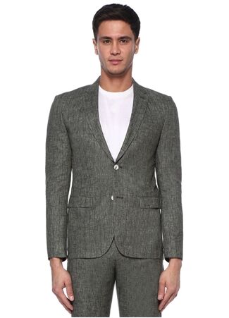 Beymen Club Erkek Drop 6 Gri Kelebek Yaka Dokulu Ceket Haki 46