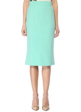 Dolce&Gabbana Kadın Yeşil Pensli Midi Krep Etek 42 IT
