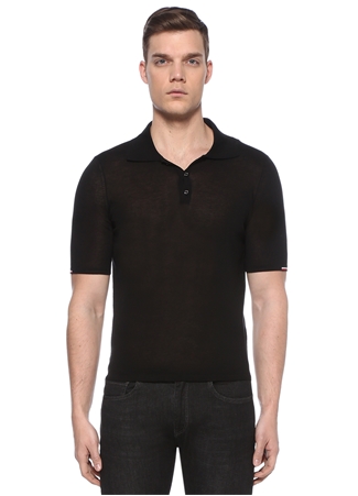 Moncler Erkek Siyah Polo Yaka Triko S EU