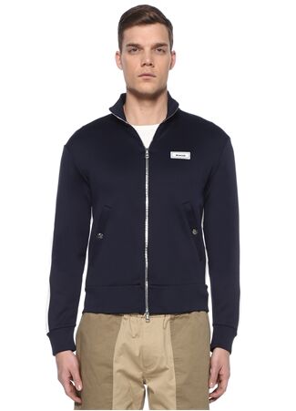 Moncler Erkek Lacivert Logo Patchli Sweatshirt M EU