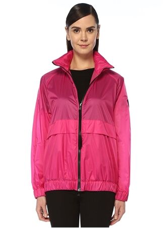 Moncler Kadın Groseille Şeftali kapüşonlu Yağmurluk Pembe 2 US