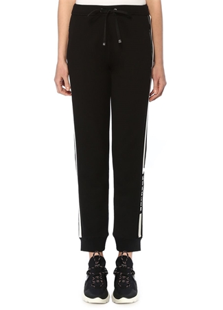 Moncler Kadın Siyah Beyaz Şerit Detaylı Jogger Eşofman S EU