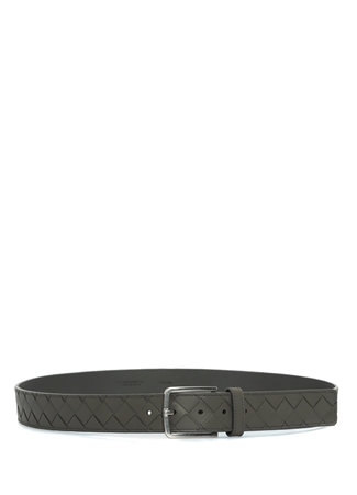 Bottega Veneta Erkek Gri Örgü Dokulu Deri Kemer EU Bottega Veneta Erkek Gri Örgü Dokulu Deri Kemer EU