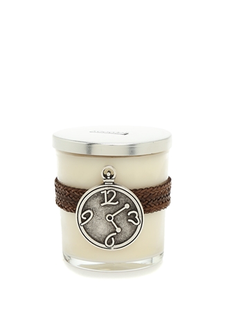 Moody Saat Detaylı El Yapımı Derili Mum Kahverengi