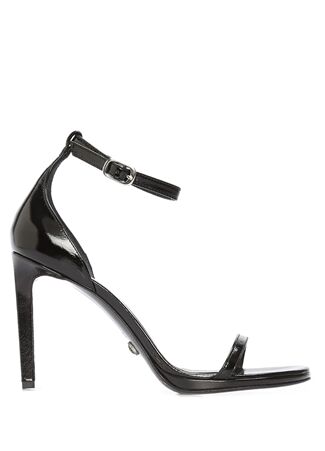 Academia Kadın Essential Siyah İnce Bantlı Deri Sandalet 36