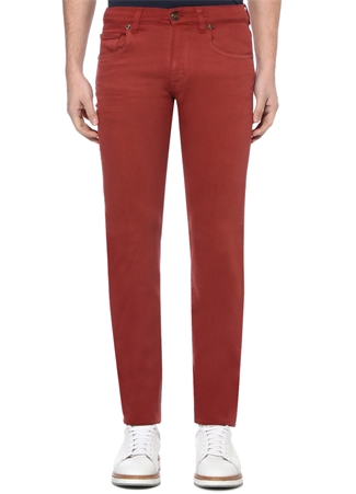 Etro Erkek Slim Fit Kiremit Jean Pantolon Kırmızı 40 US
