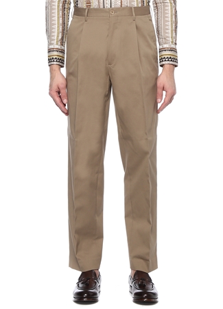 Etro Erkek Easy Fit Bej Normal Bel Pileli Pantolon 48 IT