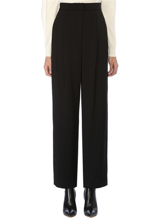 Brunello Cucinelli Kadın Siyah Yüksek Bel Pilili Bol Kesim Krep Pantolon 40 IT Brunello Cucinelli Kadın Siyah Yüksek Bel Pilili Bol Kesim Krep Pantolon 40 IT