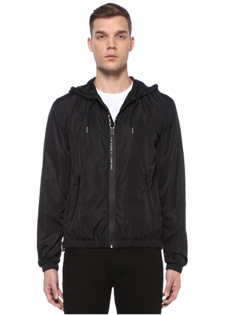 Givenchy Erkek Siyah Kapüşonlu Fermuarı Logolu Mont 50 IT