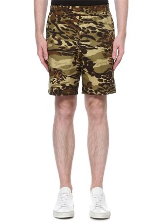 Givenchy Erkek Haki Beli Kordonlu Kamuflajlı Bermuda 50 IT