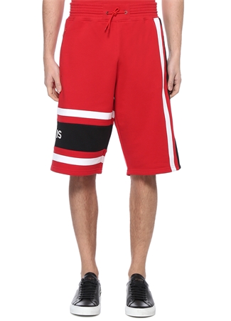 Givenchy Erkek Kırmızı Beli Kordonlu Logo Şeritli Bermuda S EU