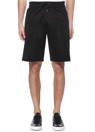 Givenchy Erkek Siyah Beli Kordonlu Logo Şeritli Bermuda XS EU