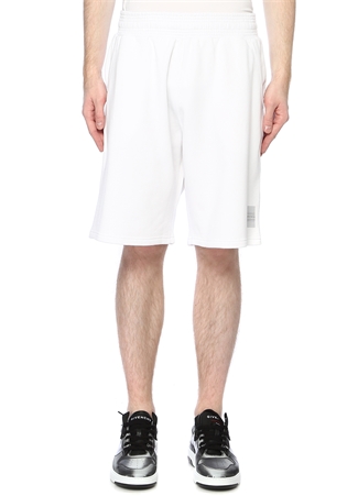 Givenchy Erkek Beyaz Beli Kordonlu Reflektif Logolu Bermuda L EU
