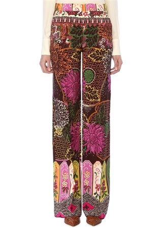 Valentino Kadın Çiçek Desenli İpek Pantolon 40 IT