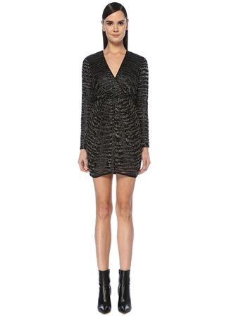 Allsaints Kadın Laney Lacivert İşlemeli Mini Elbise 6 US