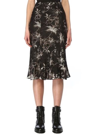 Allsaints Kadın Elly Evolution Siyah Çiçekli Midi Etek 6 US