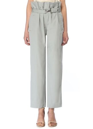 Brunello Cucinelli Kadın Mavi Beli Büzgülü Kemer Detaylı Pantolon 42 IT