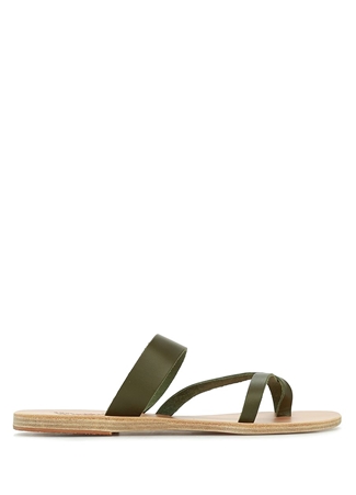 Ancient Greek Sandals Kadın Daphnae Haki Deri Terlik 36 EU