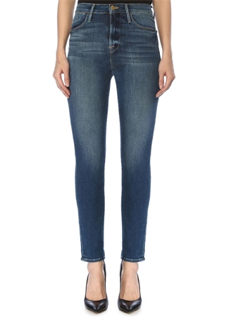Frame Denim Kadın Yüksek Bel Skinny Jean Pantolon Lacivert 25 US