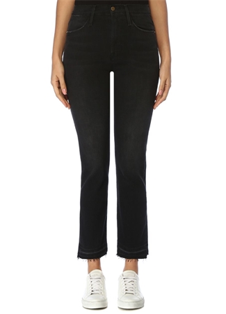 Frame Denim Kadın Siyah Yüksek Bel Boru Paça Jean Pantolon 23 US Frame Denim Kadın Siyah Yüksek Bel Boru Paça Jean Pantolon 23 US
