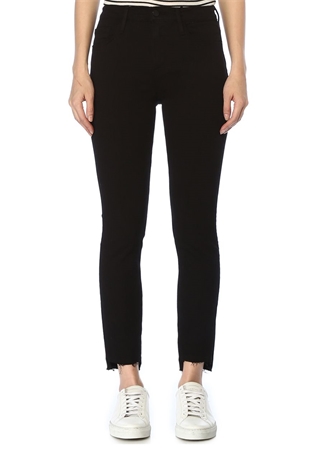 Frame Denim Kadın Jeanne Siyah Normal Bel Skinny Jean Pantolon 25 US