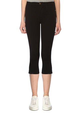 Frame Denim Kadın Siyah Yüksek Bel Crop Jean Pantolon 26 US