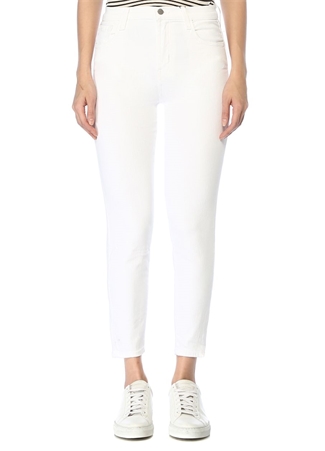 J Brand Kadın 835 Beyaz Normal Bel Crop Skinny Jean Pantolon 24 US J Brand Kadın 835 Beyaz Normal Bel Crop Skinny Jean Pantolon 24 US