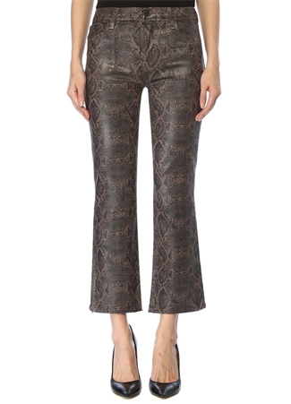 J Brand Kadın Selena Yılan Derisi Desenli Bootcut Jean Pantolon Kahverengi 24 US J Brand Kadın Selena Yılan Derisi Desenli Bootcut Jean Pantolon Kahverengi 24 US
