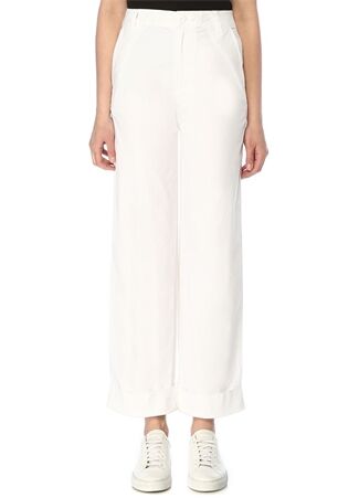 J Brand Kadın Ebbe Beyaz Yüksek Bel Bol Kesim Pantolon 25 US