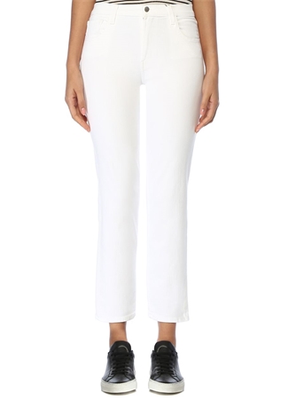 J Brand Kadın Adele Beyaz Normal Bel Boru Paça Jean Pantolon 25 US J Brand Kadın Adele Beyaz Normal Bel Boru Paça Jean Pantolon 25 US