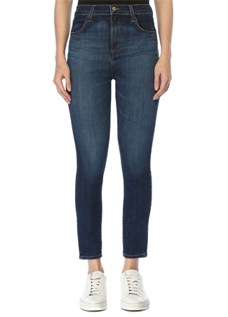 J Brand Kadın Alana Yüksek Bel Crop Skinny Jean Pantolon Mavi 24 US J Brand Kadın Alana Yüksek Bel Crop Skinny Jean Pantolon Mavi 24 US