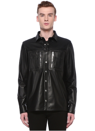 Neil Barrett Erkek Loose Fit Siyah Polo Yaka Mont L EU