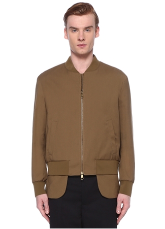 Neil Barrett Erkek Slim Fit Bej Dik Yaka Bomber Mont M EU