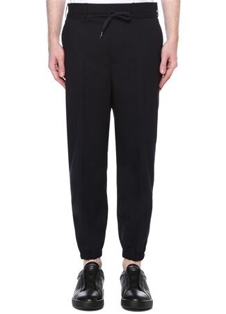 Neil Barrett Erkek Lacivert Beli Kordonlu Dar Paça Pantolon 48 IT