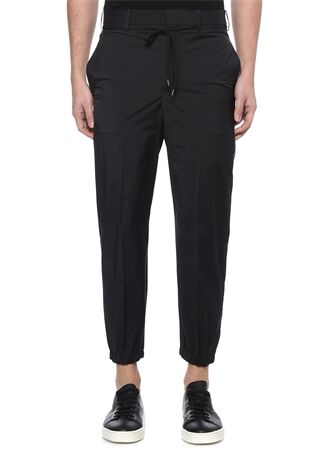 Neil Barrett Erkek Siyah Beli Kordonlu Jogger Pantolon 48 IT