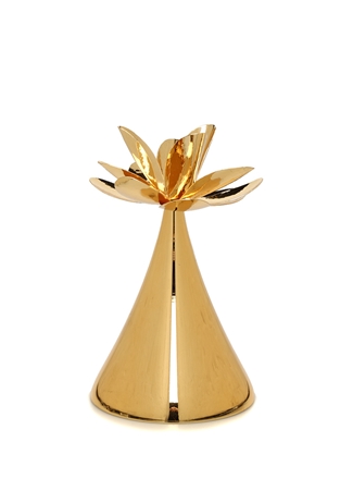 Accract Gold Geometrik Formlu Gümüş Rengi Kaplama Şamdan Gri Accract Gold Geometrik Formlu Gümüş Rengi Kaplama Şamdan Gri