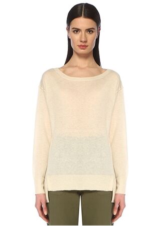 Zadig&Voltaire Kadın Thursday Krem Kayık Yaka Kaşmir Kazak Bej L EU