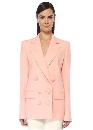 Sara Battaglia Kadın Pembe Kelebek Yaka Kruvaze Ceket 42 IT