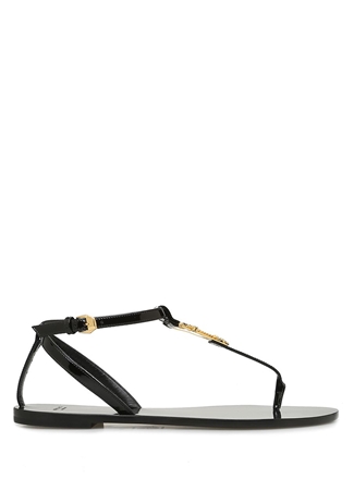 Versace Kadın Virtus Siyah Rugan Sandalet 36 EU